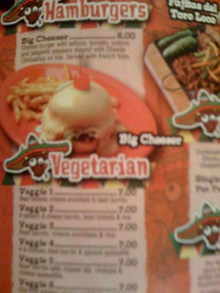 Menu at El Toro Loco restaurant, Memphis, Kirby Rd #109