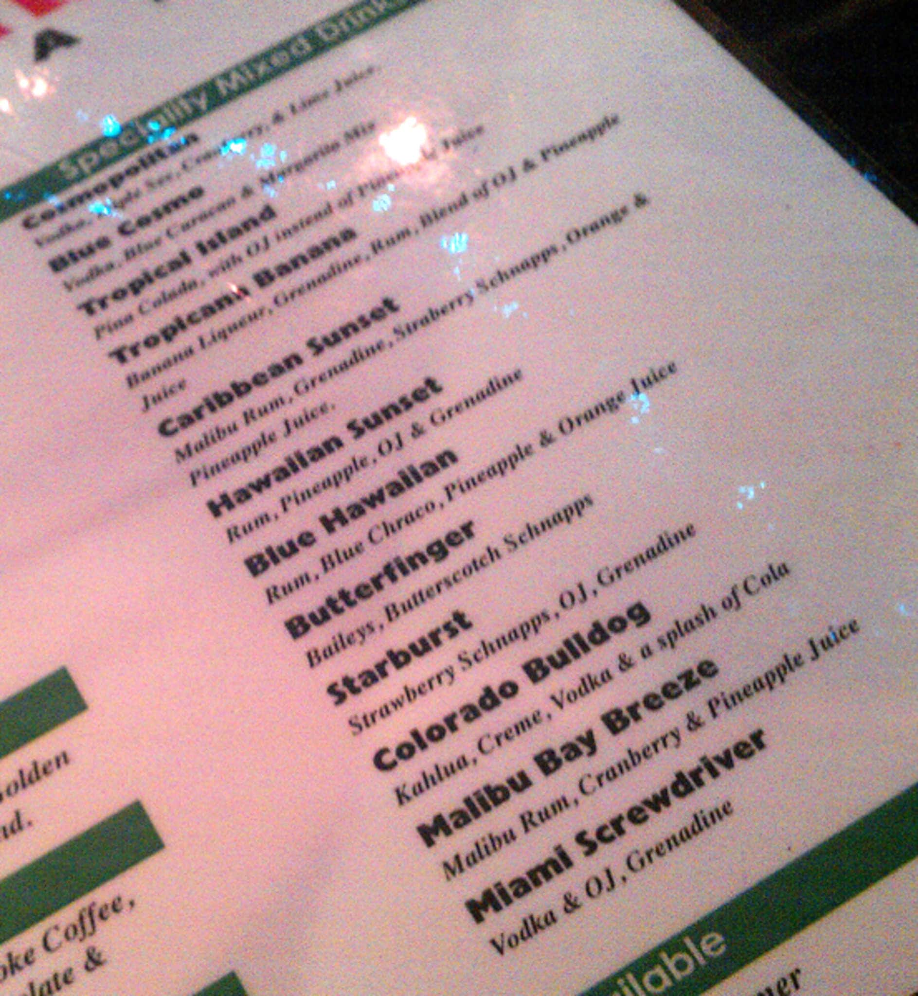 Menu at Leonardo's pizzeria, Cedar Rapids