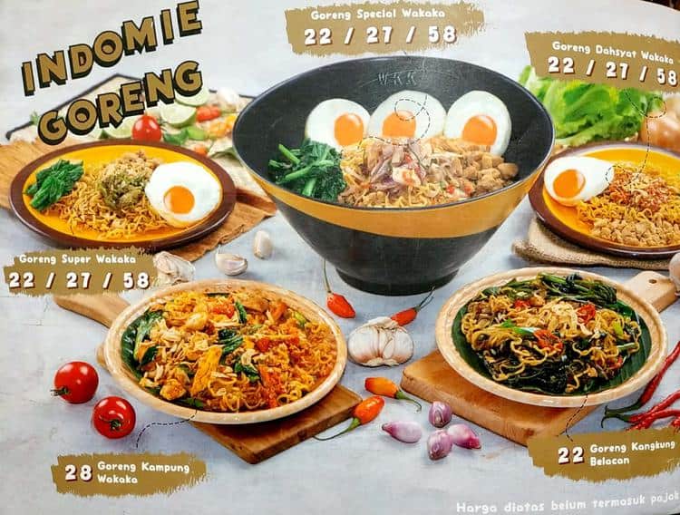 Menu at Warung Wakaka Muara Karang restaurant, Jakarta, Jalan Muara ...