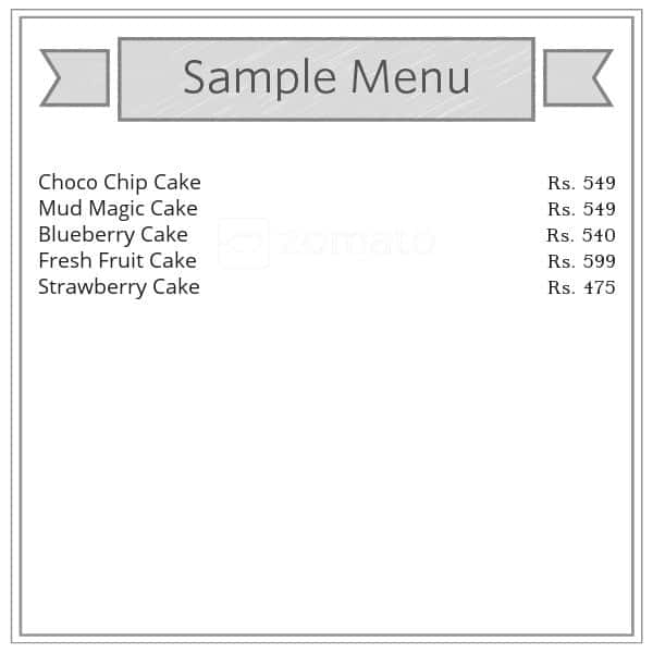 Menu of Order Online Cake Delivery, Mehrauli, New Delhi