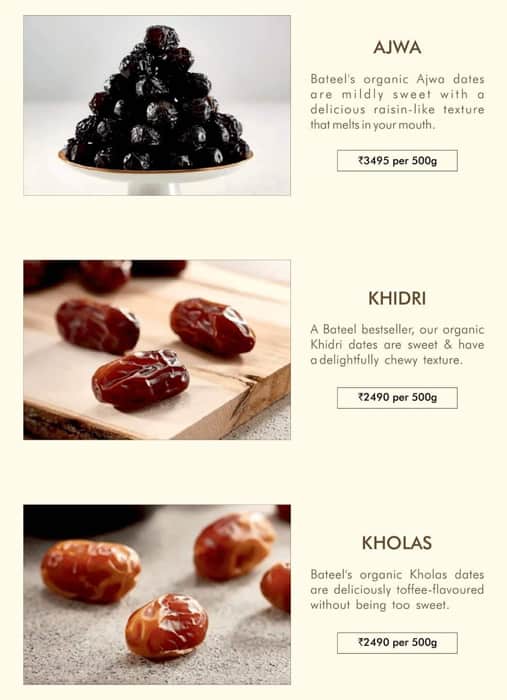 Menu of Bateel, Royapettah, Chennai