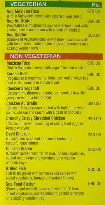Menu at Limelight Restaurant & Bar, Kolkata