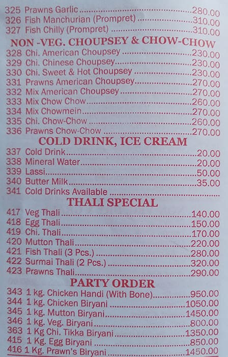 Menu of Raju's Kitchen, Kandivali East, Mumbai