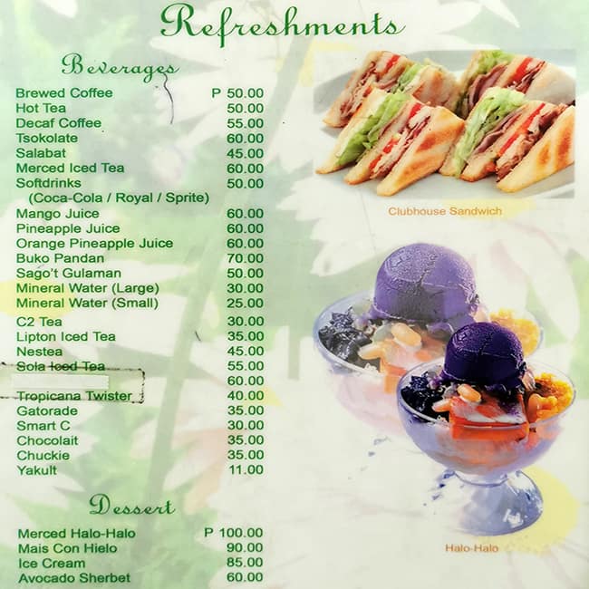 Menu at Merced Bakehouse and Restaurant, Quezon City, 869 Epifanio de ...