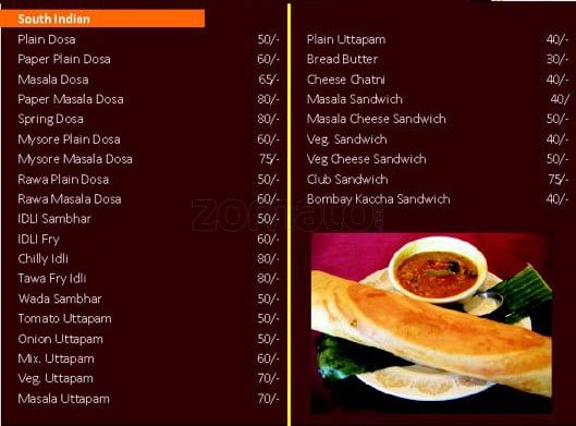 Menu at Dalchini, Indore, The Horizon Hotel