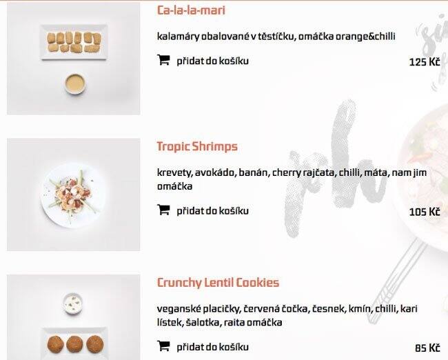 Menu at Yam Yam restaurant, Prague, 5. května 1670