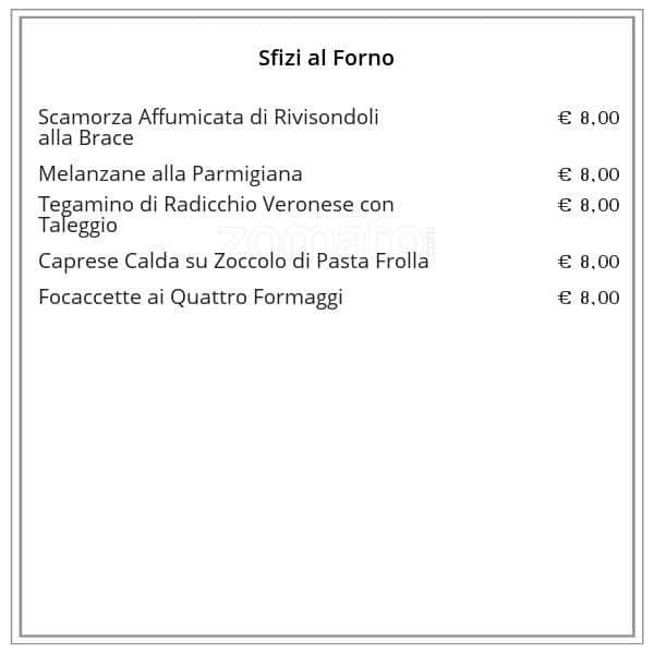 Menu at Il Caminetto Restaurant, Rome