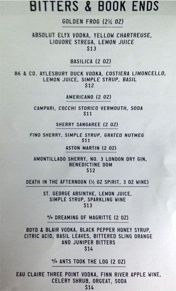 Menu at Proof pub & bar, Calgary