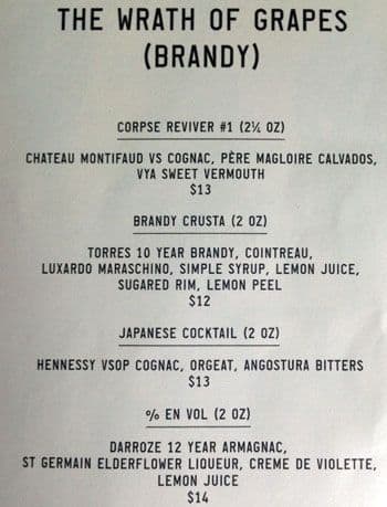 Menu at Proof pub & bar, Calgary