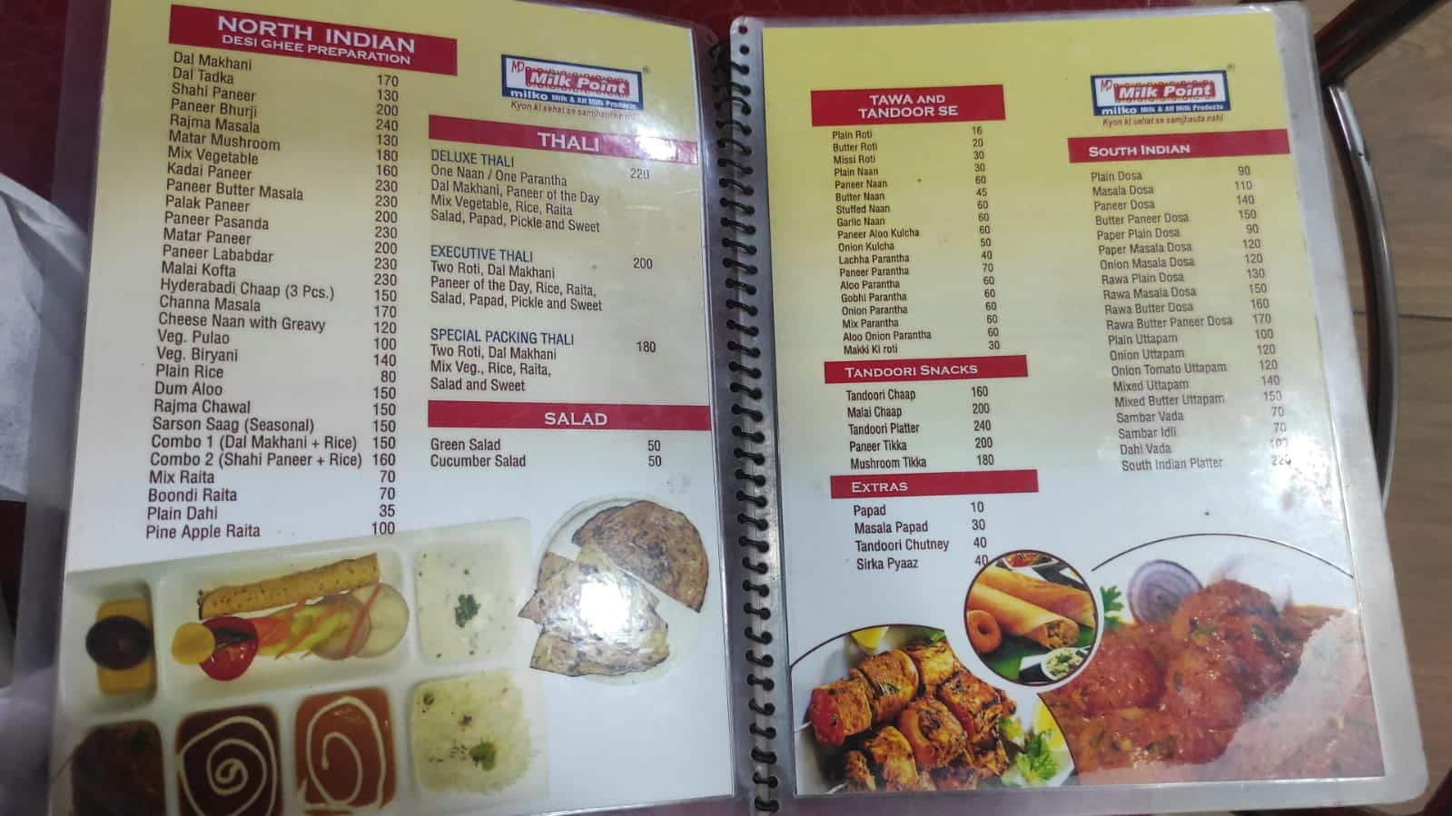 Menu of Milk Point, Sonipat Locality, Sonipat
