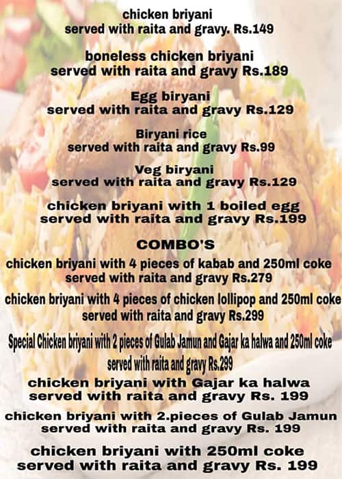 Menu of Aroma's Kitchen, Hennur, Bangalore