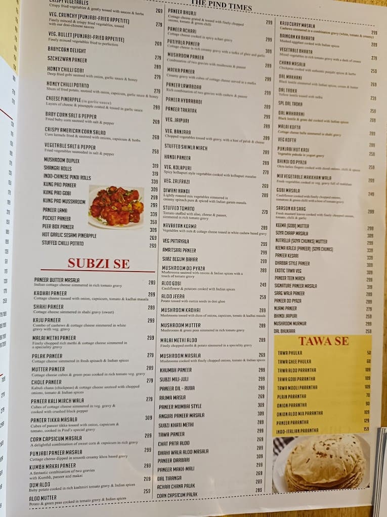 Menu of Pind Chromepet, Chromepet, Chennai