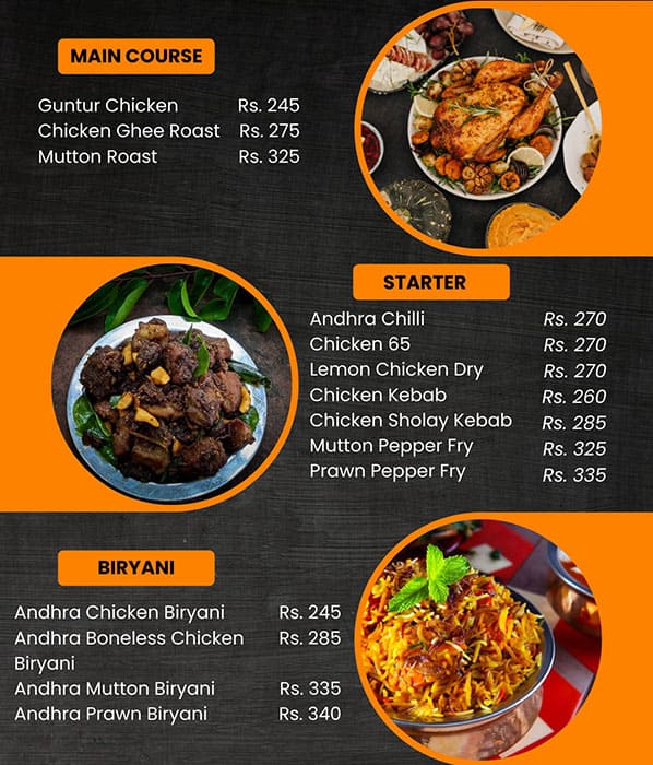 Menu of RR Biryani Since 1977, MG Road, Bangalore