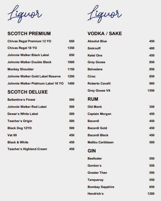 Menu at Feast - Sheraton Grand Bangalore Hotel at Brigade Gateway ...