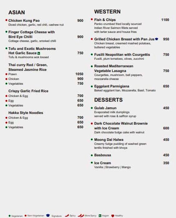 Menu at Feast - Sheraton Grand Bangalore Hotel at Brigade Gateway ...