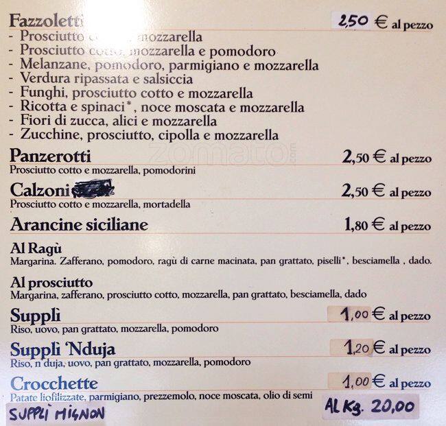 Magna...Pizza a Roma: Foto del Menu con Prezzi - Zomato Italia