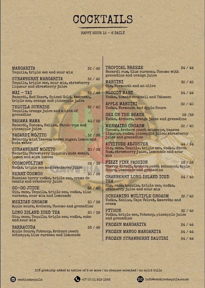 Cantina Tequila Menu Menu For Cantina Tequila Bellville Cape Town cantina-tequila-menu-menu-for-cantina-tequila-bellville-cape-town