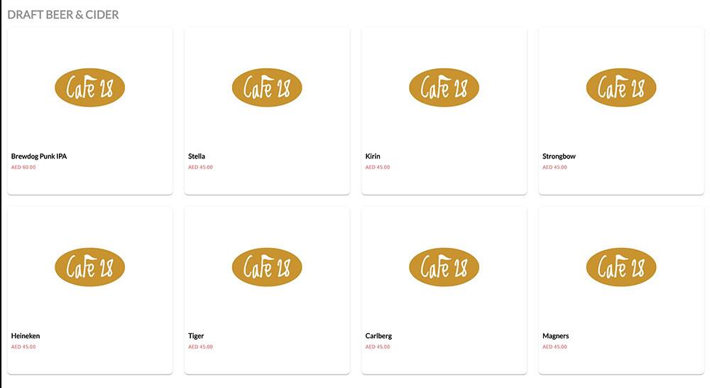 Menu of Cafe 28, Khalifa City, Abu Dhabi