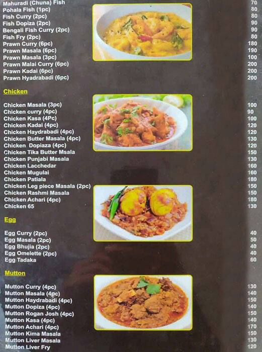 Menu at Sai Supriya Restaurant, Bhubaneswar