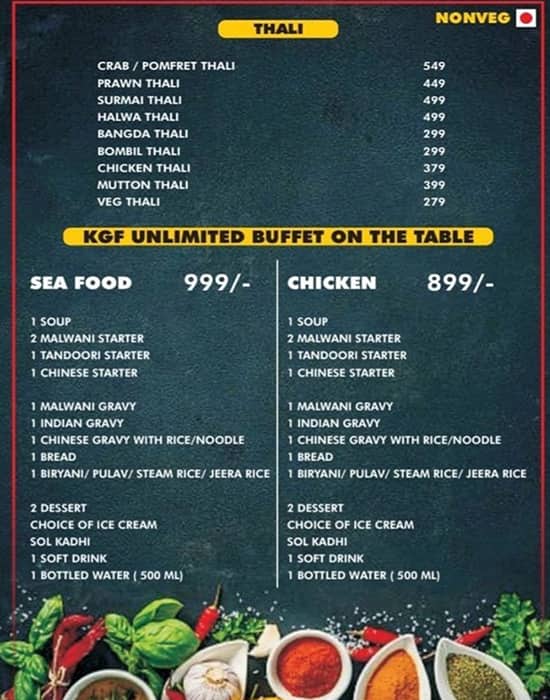 Menu at Konkan Kinara, Mumbai, SHOP NO 04 & 05