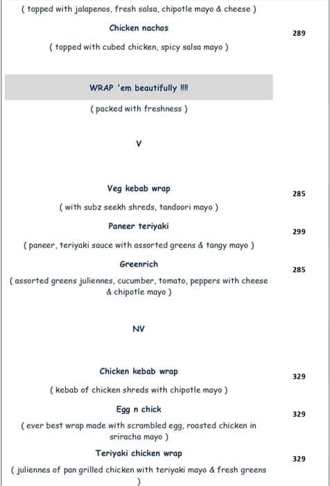 Menu of Ti Amo Shakes, Ghodbunder Road, Thane