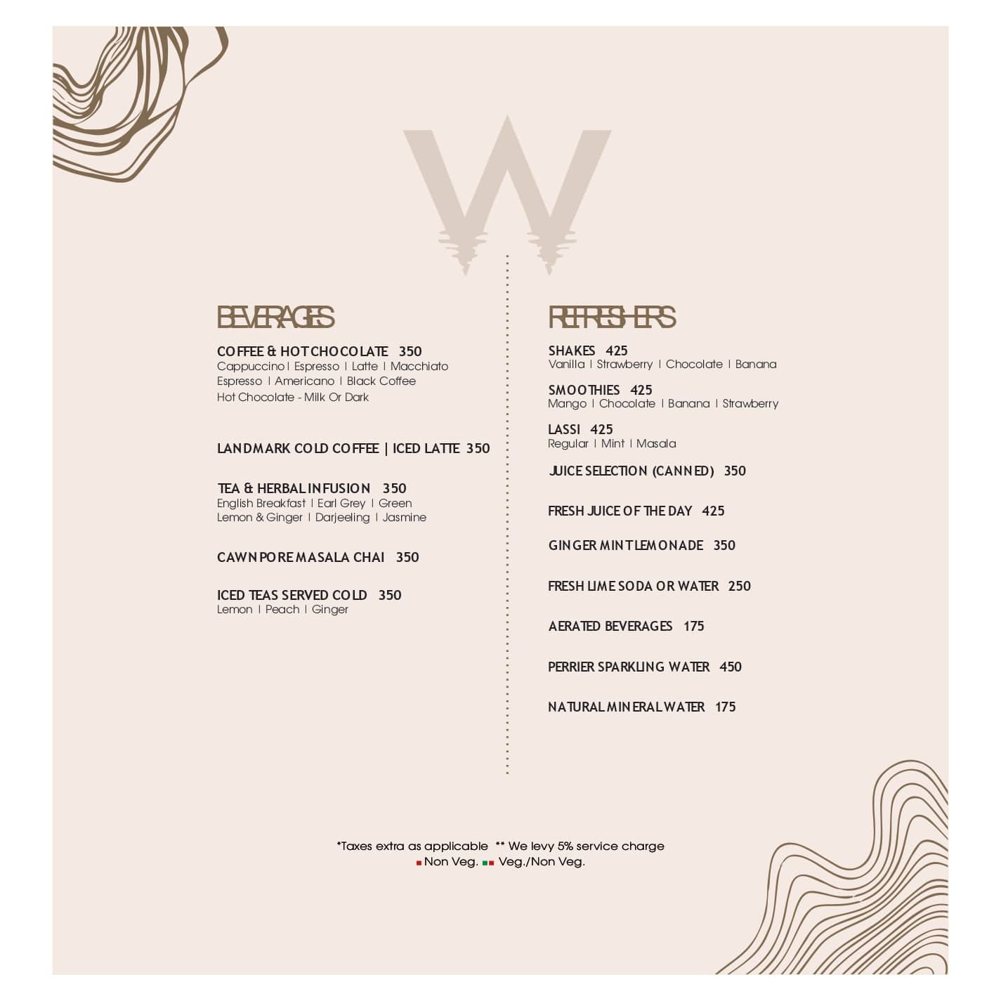 Menu of LIV At The Deck - The Landmark Hotel, Mall Road, Kanpur