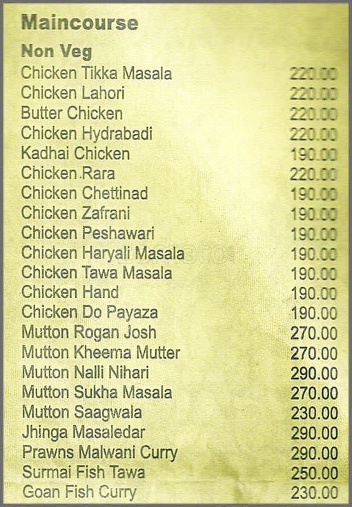 Menu at KBC.Com, Pune