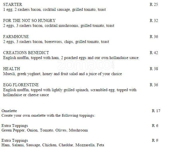 Menu at Newton's. cafe, Pretoria, Kesselaar Rd