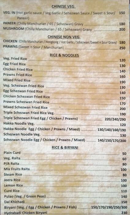 Menu at Cafe Toto's, Calangute, Khobra Vaddo
