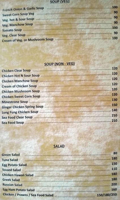 Menu at Cafe Toto's, Calangute, Khobra Vaddo