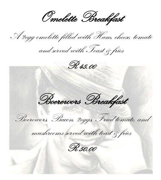 Menu at Ila Rouge Restaurant - Villa Paradiso, Hartbeespoort