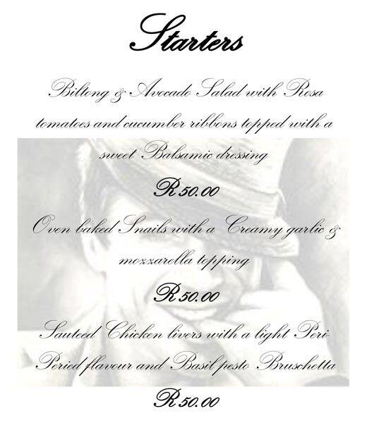 Menu at Ila Rouge Restaurant - Villa Paradiso, Hartbeespoort