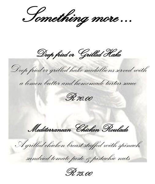 Menu at Ila Rouge Restaurant - Villa Paradiso, Hartbeespoort