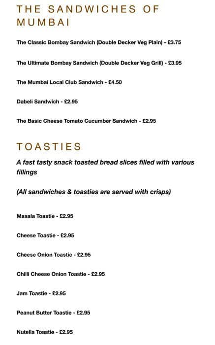 Menu at Mumbai Local Wembley restaurant, Wembley, 141 Ealing Rd