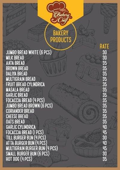 Bakery Chef Menu, Menu for Bakery Chef, Prashant Vihar, New Delhi - Zomato