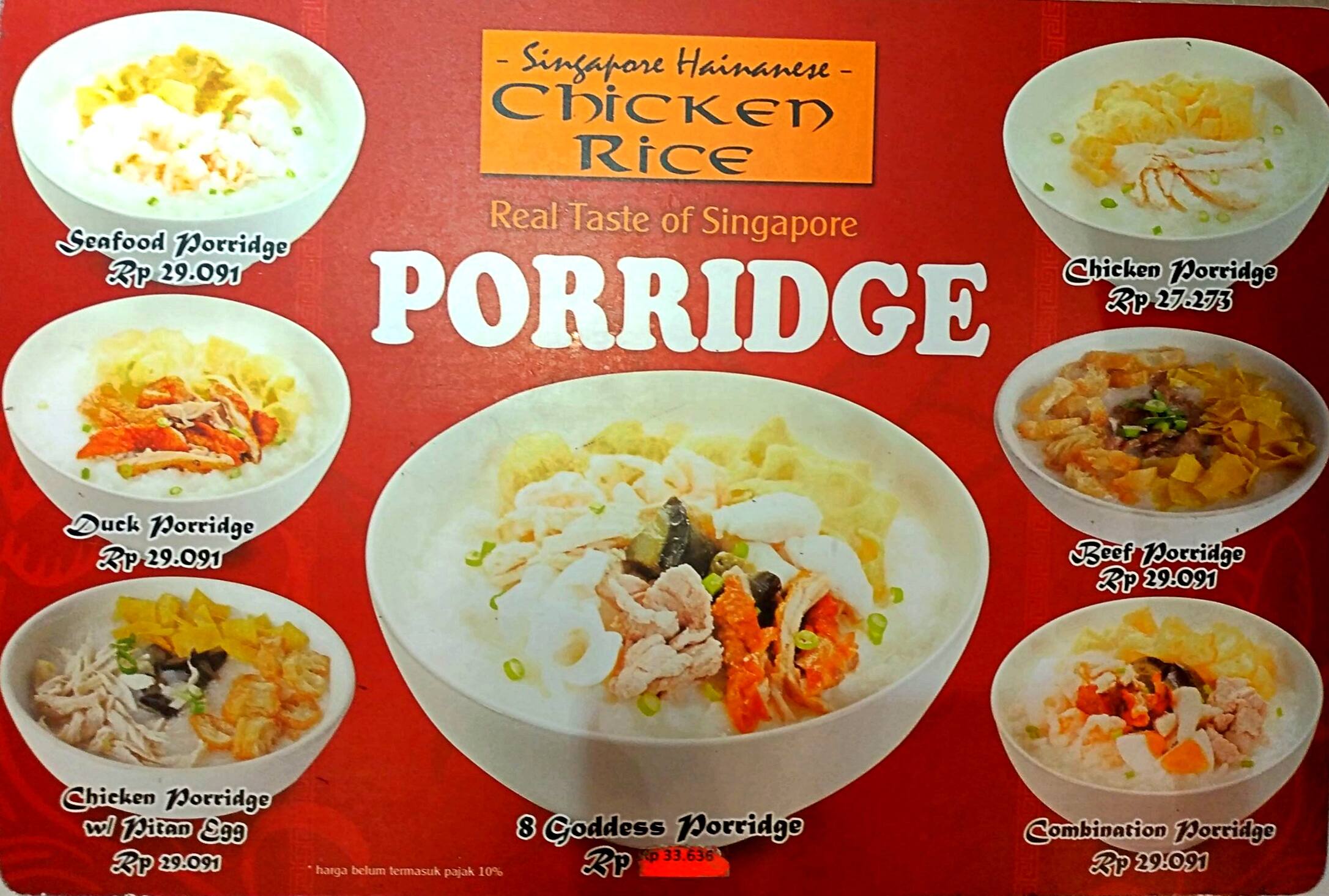 Menu at Singapore Hainanese Chicken Rice restaurant, Tangerang ...