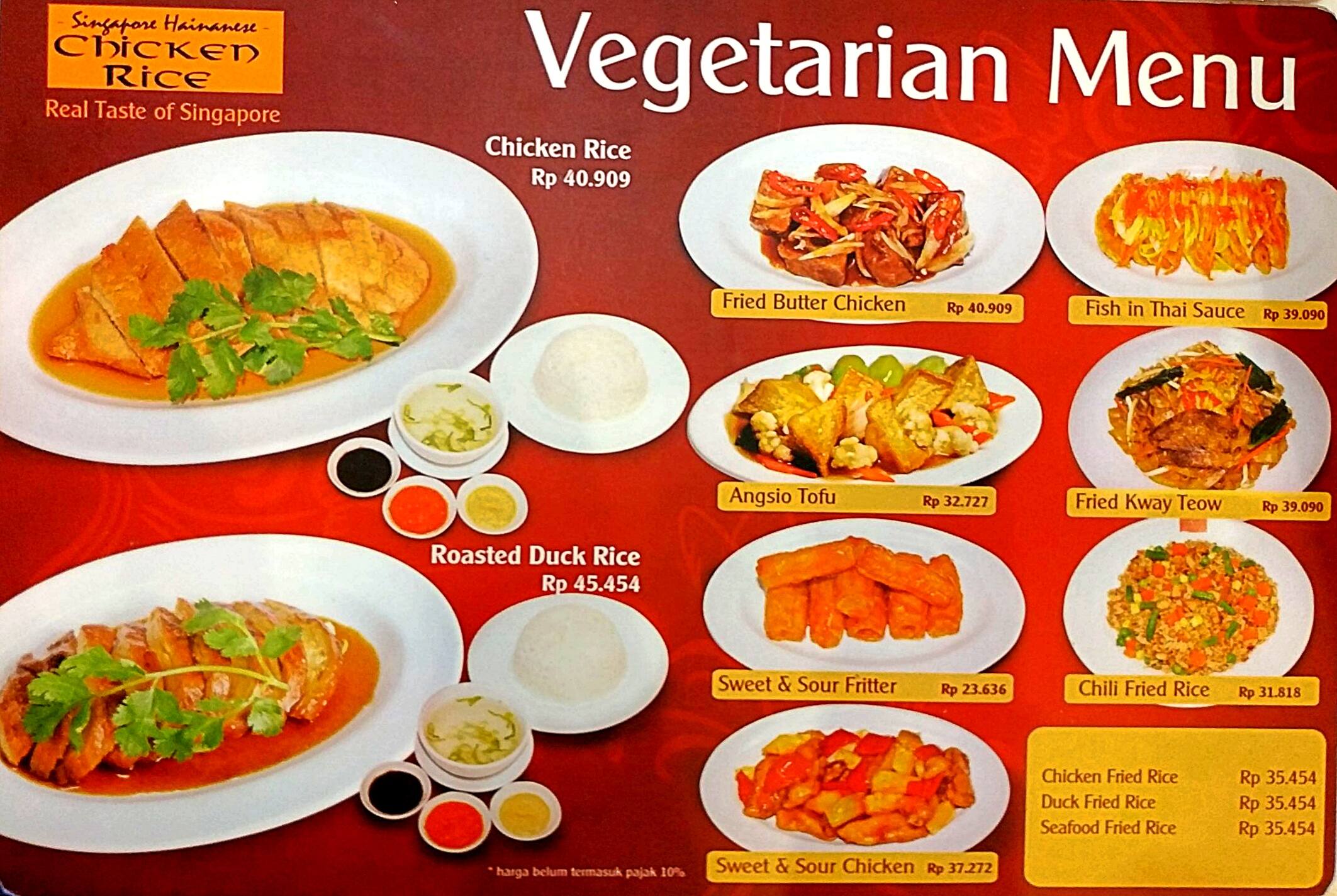 Menu at Singapore Hainanese Chicken Rice restaurant, Tangerang ...