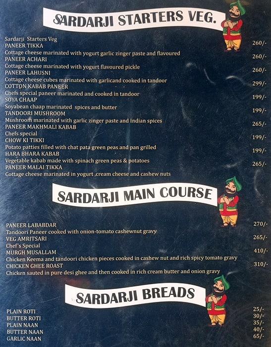 Menu of Sardarji Biryani, Dhanori, Pune