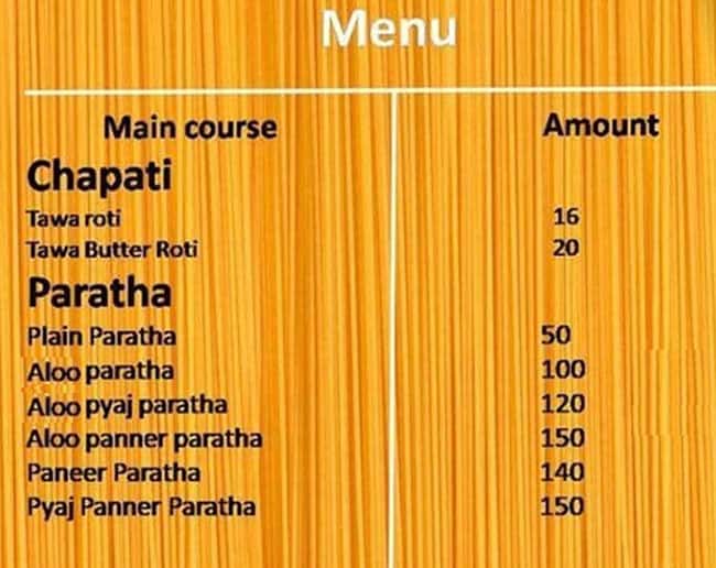 Menu of 32 Inch Paratha, Pratap Nagar, Jaipur