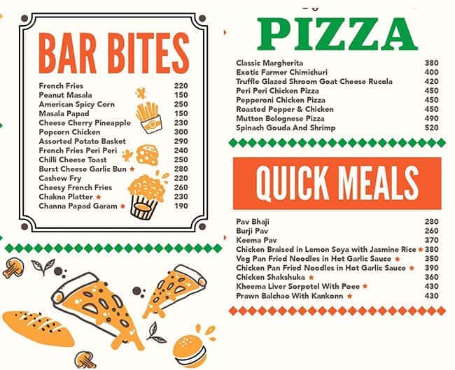 Menu of 1522- The Pub, Kalyan Nagar, Bangalore