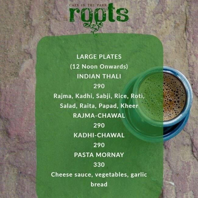 Menu at Roots Cafe, Gurugram Rural