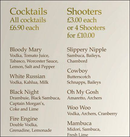 Menu at The Prince of Teck pub & bar, London