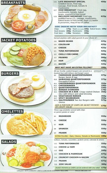 Menu at Poppins cafe, Romford, 1 Western Rd