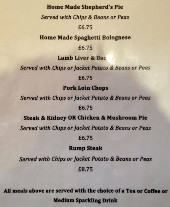 Menu at Poppins cafe, Romford, 1 Western Rd