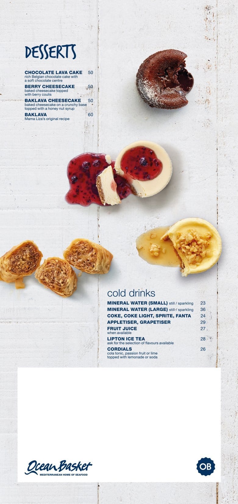 Menu at Ocean Basket restaurant, Tembisa, Shop No.30