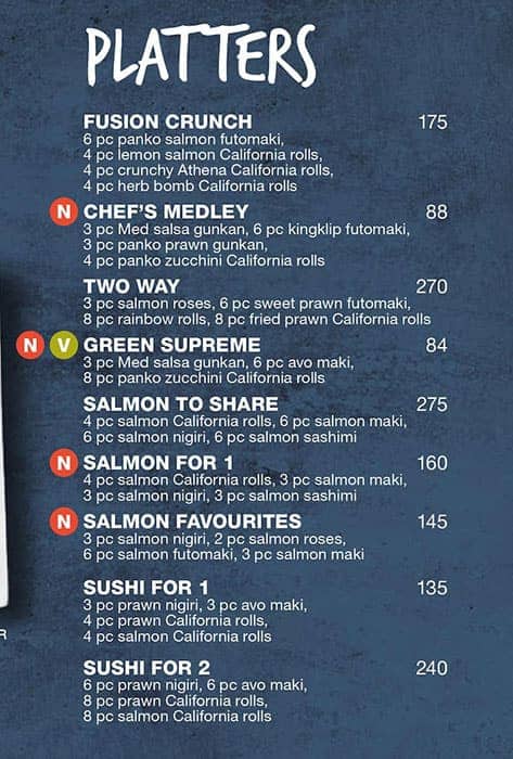 Menu au Ocean Basket Sunward Park restaurant, Boksburg, Shop 23 Sunward ...