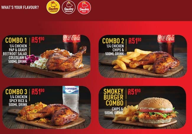 Carta del restaurante Chicken Stop, Johannesburgo, 54 Kotze St