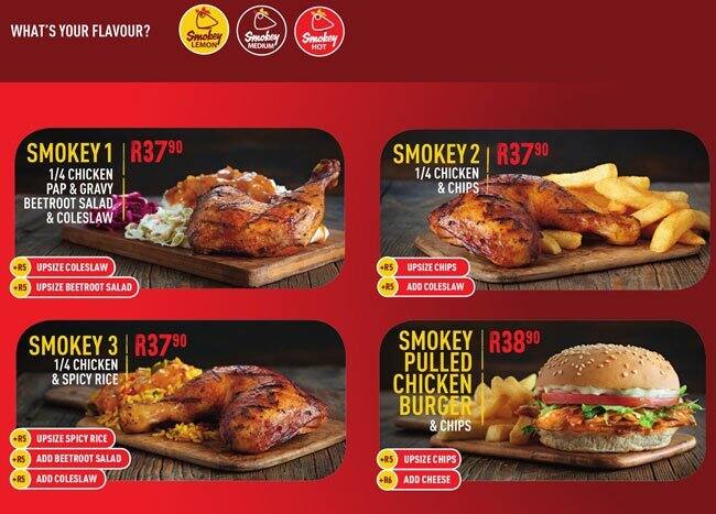 Carta del restaurante Chicken Stop, Johannesburgo, 54 Kotze St
