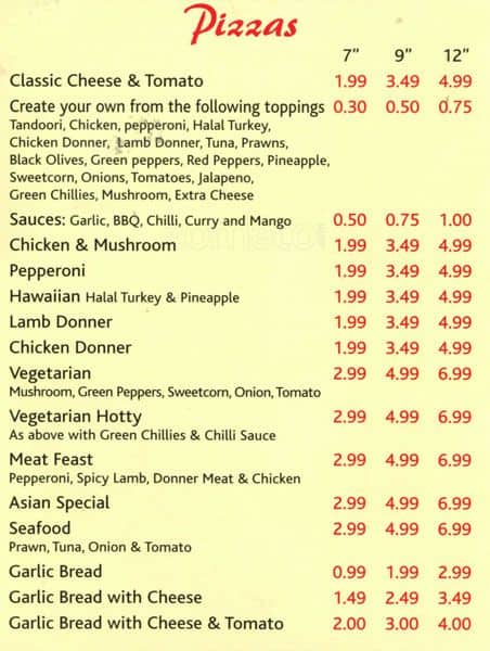 Menu at Mr Munch restaurant, Manchester, 13a