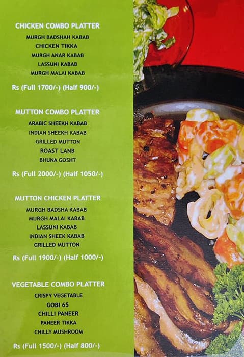 Menu at Hotel Shezan Exhibition Ground, Hyderabad